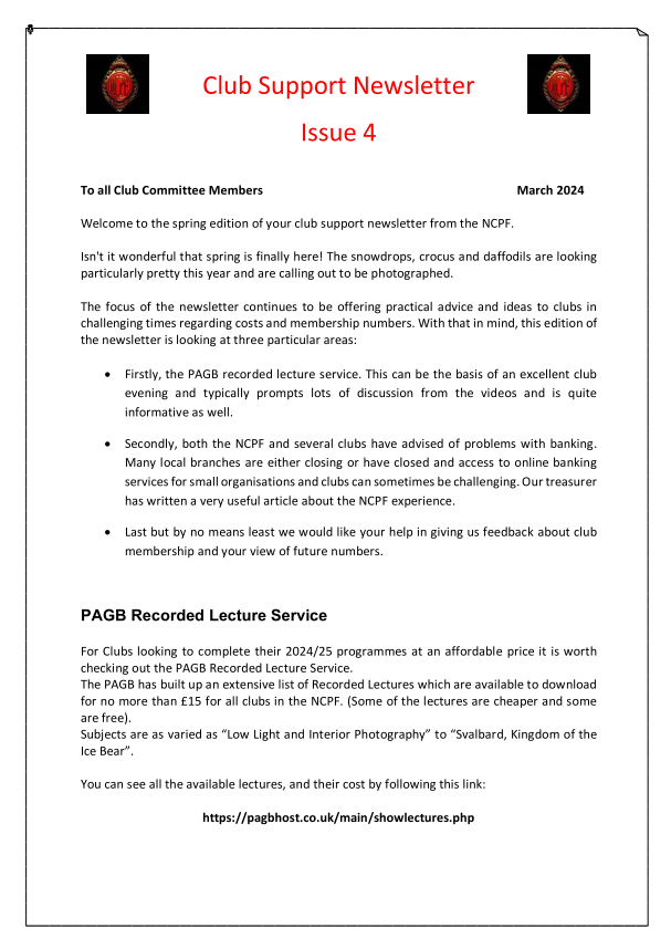 Club Support & Development – Northern Counties Photographic Federation